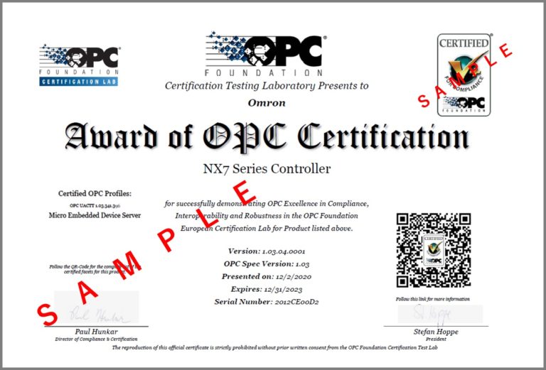 All OMRON Controllers with OPC UA are Certified – OPC Connect